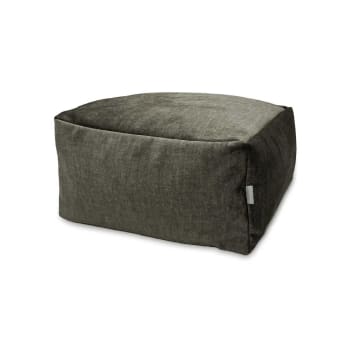 Puff desenfundable de algodón 50x50x25 cm gris antracita | Maisons du Monde
