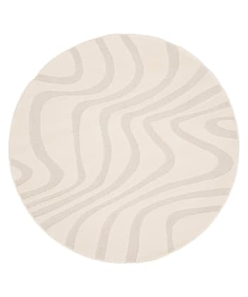 Tapis rond à relief beige 200x200cm Lena | Maisons du Monde