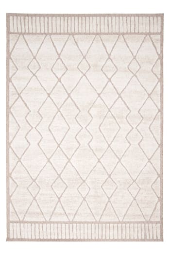 Tappeto da salotto berbero crema 160x230 con frange DELYA | Maisons du ...
