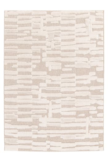 Tapis en viscose géométrique beige/rouille/vert 135x195 cm Bleik ...