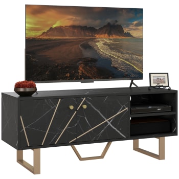 Mueble tv 3 puertas color negro Lluvia | Maisons du Monde