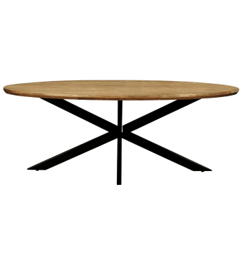Table à manger ovale 8/10 personnes L.240 cm, Manguier et métal Macy | Maisons du Monde