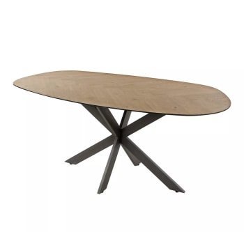 Table à manger ovale 8/10 personnes L.240 cm, Manguier et métal Macy | Maisons du Monde