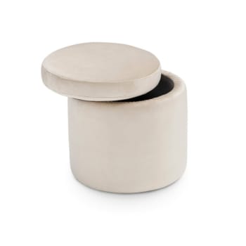Pouf contenitore made in italy tondo in velluto camel 80x49 cm ...