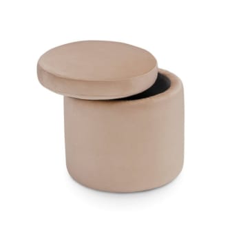 Pouf contenitore made in italy tondo in velluto grigio 45x49 cm ...