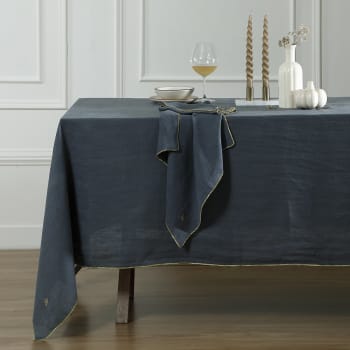 Mantel azul noche y dorado 145x350 | Maisons du Monde