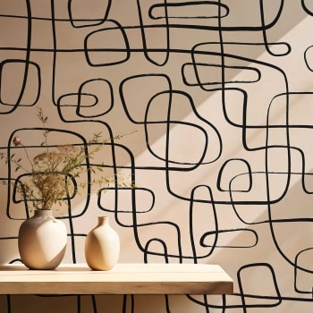 Vliestapete Grafisch Beige 1005 x 52cm | Maisons du Monde