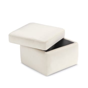 Pouf de rangement fabriqué en Italie en velours camel 75x45 cm ...