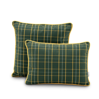 Set di 2 cuscini decorativi a righe marrone/beige Canna | Maisons du Monde