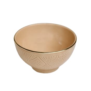 Bol rond en céramique beige D20CM Empreinte | Maisons du Monde