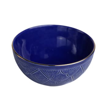 Bol rond en céramique bleu D15CM Empreinte | Maisons du Monde