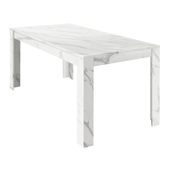 Table à manger extensible L140/190cm - Blanc / Béton Thea | Maisons du ...