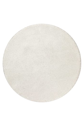 Tappeto tondo tinta unita bianco beige 100% materiale riciclato 200 D ...