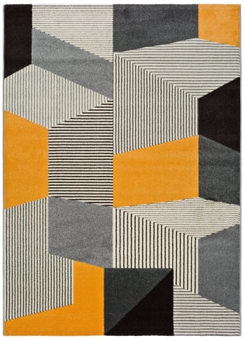 Alfombra con formas geométricas en relieve multicolor, 80x150 cm ...