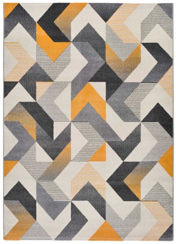 Tapis géométrique gris/moutarde/beige 160x230 cm Gladys | Maisons du Monde