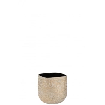 Cachepot in resina bianco con decori in rilievo Ø cm 40x20 Honduras ...