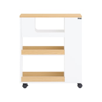 Support papier avec 1 plateau amovible et 3 tiroirs effet bois vert ...