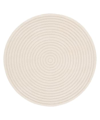Tapis rond à relief beige 200x200cm Lena | Maisons du Monde