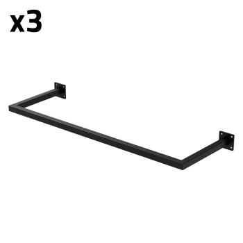 3x perchero de pared negro para vestidor/armario barra para ropa ...