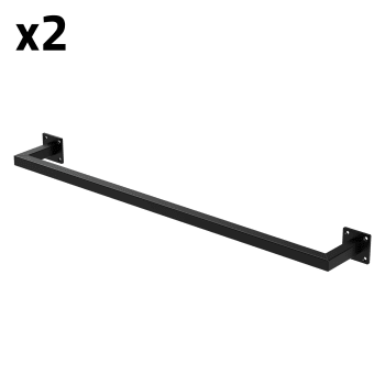 3x perchero de pared negro para vestidor/armario barra para ropa ...