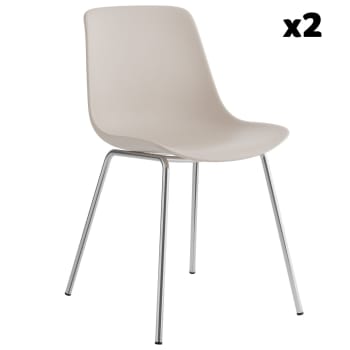 Pack de 2 chaises de salle à manger ou de jardin Ratan/Blanc Paola ...