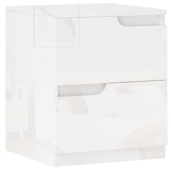 Comodino effetto legno bianco lucido 50x34h49 cm Nashville | Maisons du ...