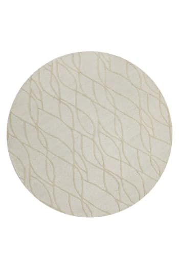 Tappeto tondo tinta unita bianco beige 100% materiale riciclato 200 D ...