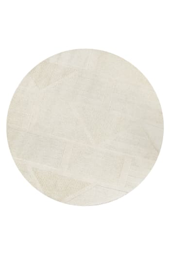 Tappeto rotondo shaggy bianco effetto riccio Ø 160 cm Mouty | Maisons ...