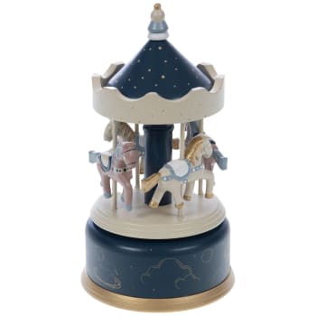 Boîte à musique carrousel lapins grise et blanche Oulanka | Maisons du ...