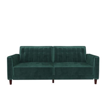 Canapé-lit 3 places en velours vert foncé Hartford | Maisons du Monde