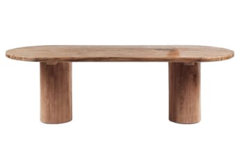 Table à manger Ovale 6/8 personnes L.200, Manguier teinté noyer Sienne | Maisons du Monde