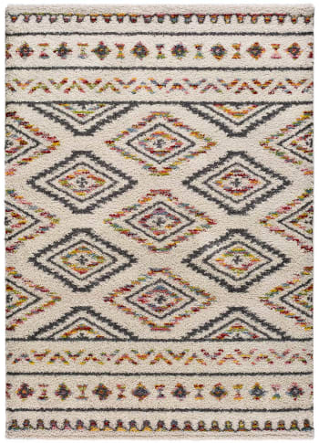 Tapis en viscose ethnique beige/rouille 135x195 cm Antalia | Maisons du ...