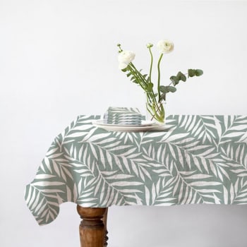 Nappe en 100% coton bio antitaches uni vert 140x240 cm Nature | Maisons ...