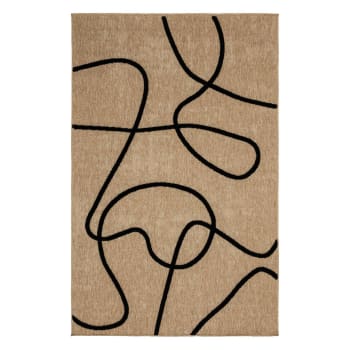 Tapis shaggy à poils long à motif moderne Marron 80x140 Palerme ...