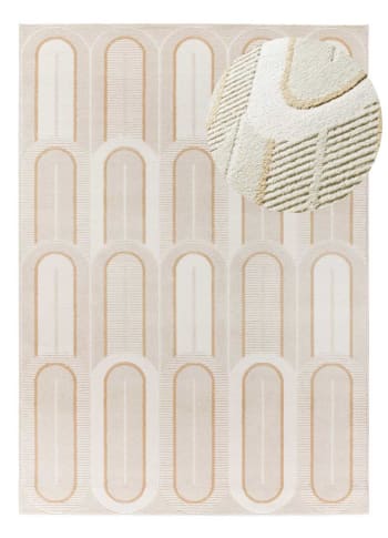 Tapis à relief blanc/beige 160x230 cm Flora | Maisons du Monde