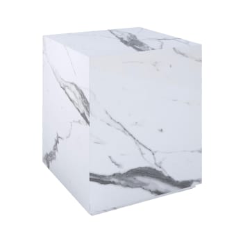 Mesa auxiliar efecto mármol blanco DANTE | Maisons du Monde