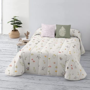 Colcha 100% algodón multicolor 270x260 cm (cama 180) Foliage | Maisons ...
