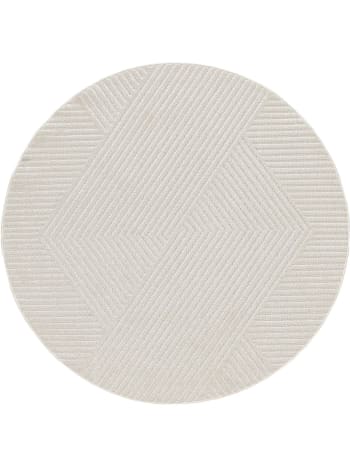 Runder Teppich aus gewebtem Polypropylen, beige und schwarz D160 TATAO ...