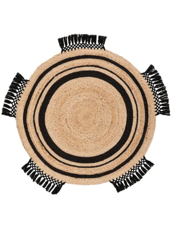 Tapis rond en jute bleu Diam. 133 Capri | Maisons du Monde