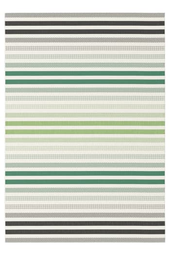 Geflochtener, ovaler Outdoor-Teppich mit Wellenmotiv, khakigrün ...