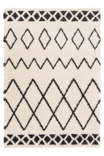 Tapis shaggy de style berbère doux et volumineux beige 140 x 200 Nomad | Maisons du Monde