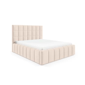 Lit en bouclette beige clair 140/200 Cloudy | Maisons du Monde