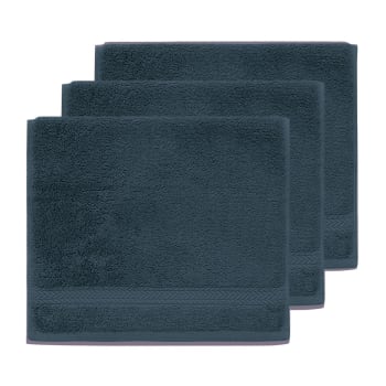 Lot de 2 serviettes de toilette 100% coton gris anthracite 50x90 ...