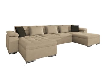 Sofá rinconero de color marrón claro 174x94x370cm Clovis 109 | Maisons ...