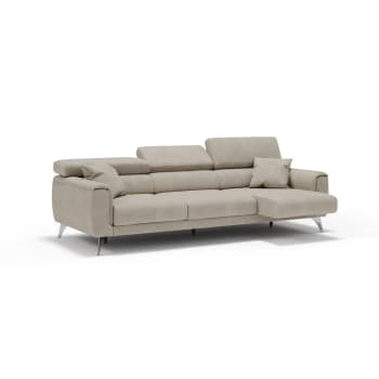 Divano in tessuto impermeabile 244 cm grigio Caravaggio | Maisons du Monde
