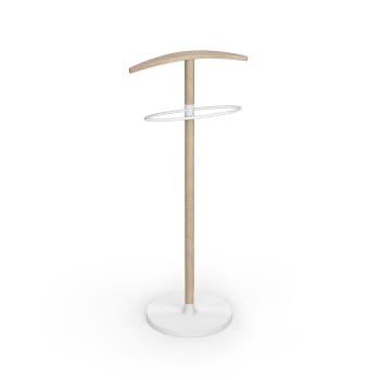 Galán de noche de madera de haya y metal blanco 109x46x34 cm Suède ...