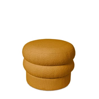 Pouf rond beige et doré Pamona | Maisons du Monde