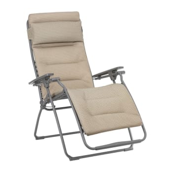 Fauteuil pliant matelassé zéro gravité en acier bleu L88xl71xH115 ...