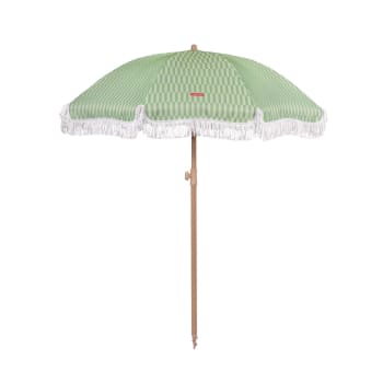 Parasol 2x2m en aluminium imitation bois et toile en polyester recyclé ...