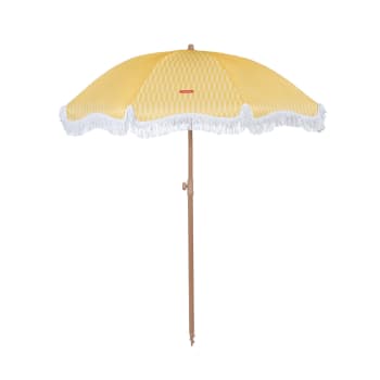 Parasol 2x2m en aluminium imitation bois et toile en polyester recyclé ...